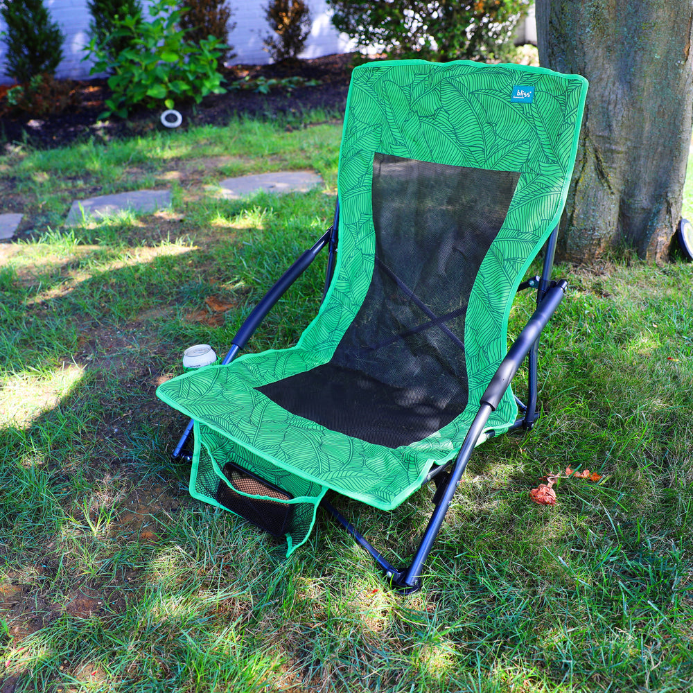 Collapsible Beach Chair W/ Cup Holder | Storage Bag Included | 275 Lb.
